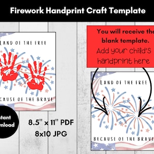 Firework Handprint Craft | Patriotic Handprint Art | Printable Craft ...