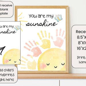 You Are My Sunshine Handprint Art | Sunshine Craft Template | DIY ...