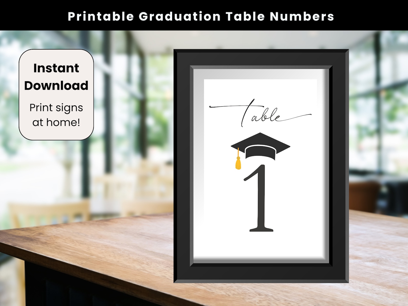 Printable Graduation Party Table Numbers | Grad Party Decor | High ...