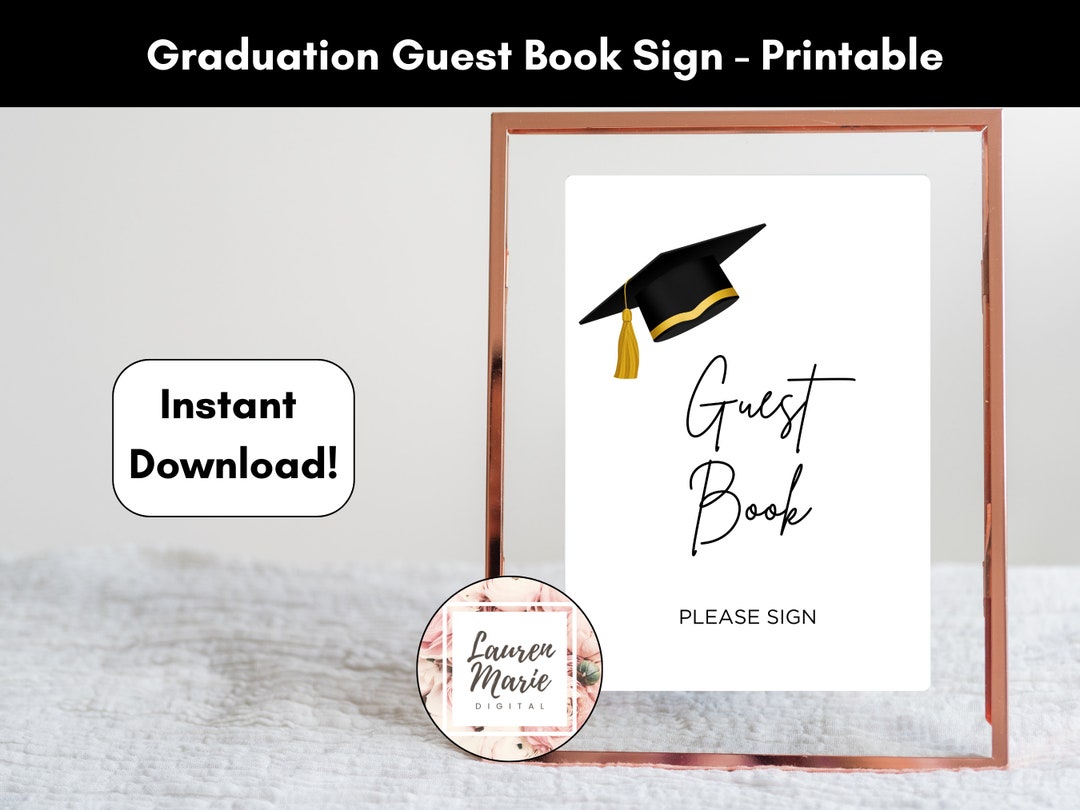 Graduation Guest Book Table Sign | Grad Party Table Sign | High School ...