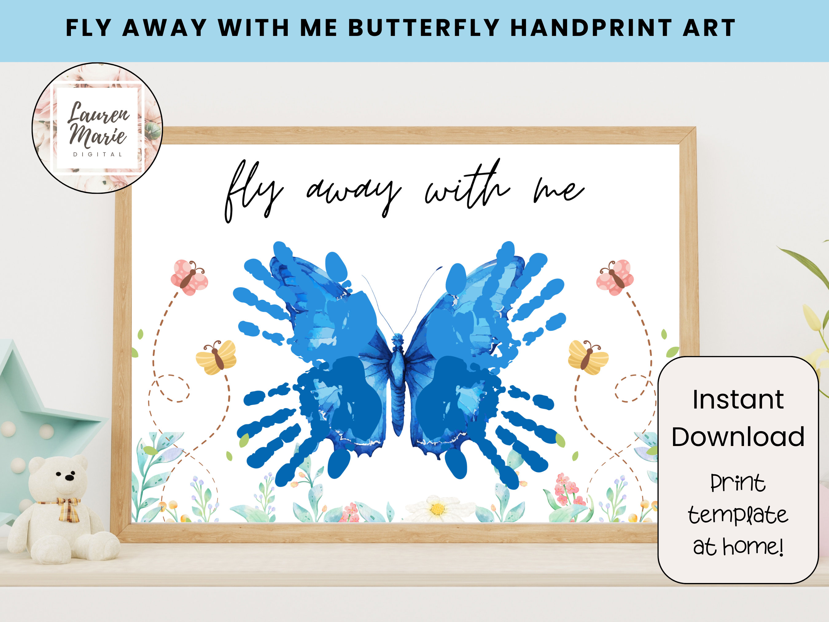 Fly Away With Me Butterfly Handprint Art | Preschool Craft Template ...