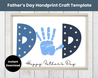 Father's Day Kids Handprint Craft Bundle, Keepsake Craft for Dad ...