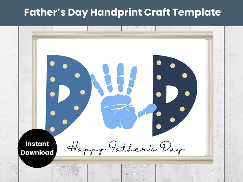 Father’s Day Handprint Art | DIY Handprint Craft Printable | Father’s ...