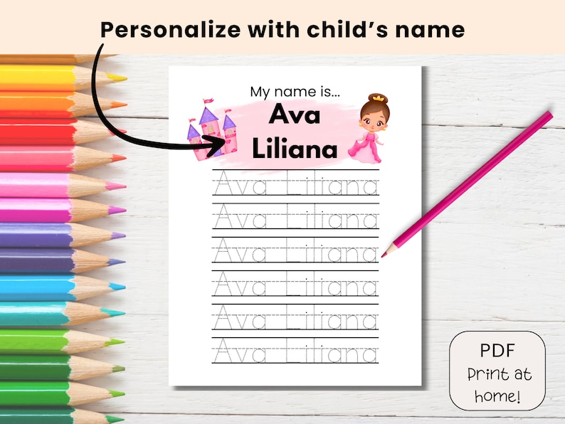 Custom Name Tracing Page | Custom Handwriting Practice Sheet | Name ...