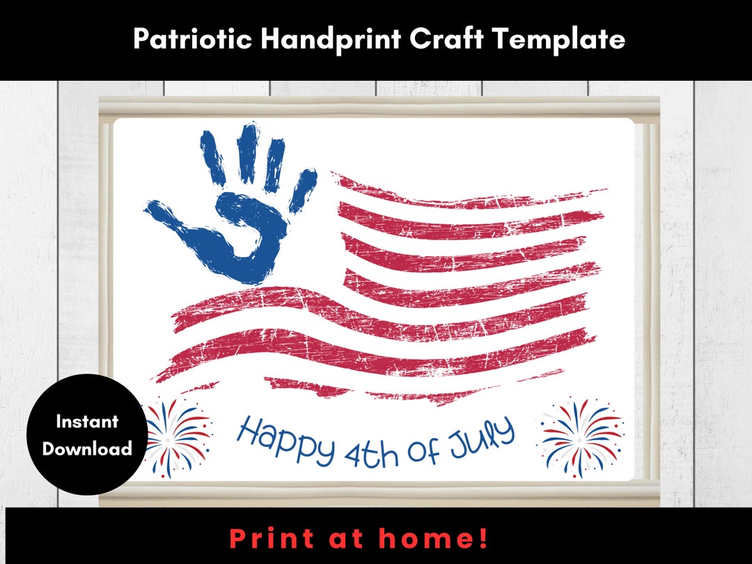 American Flag Handprint Craft | Patriotic Handprint Template | Happy ...