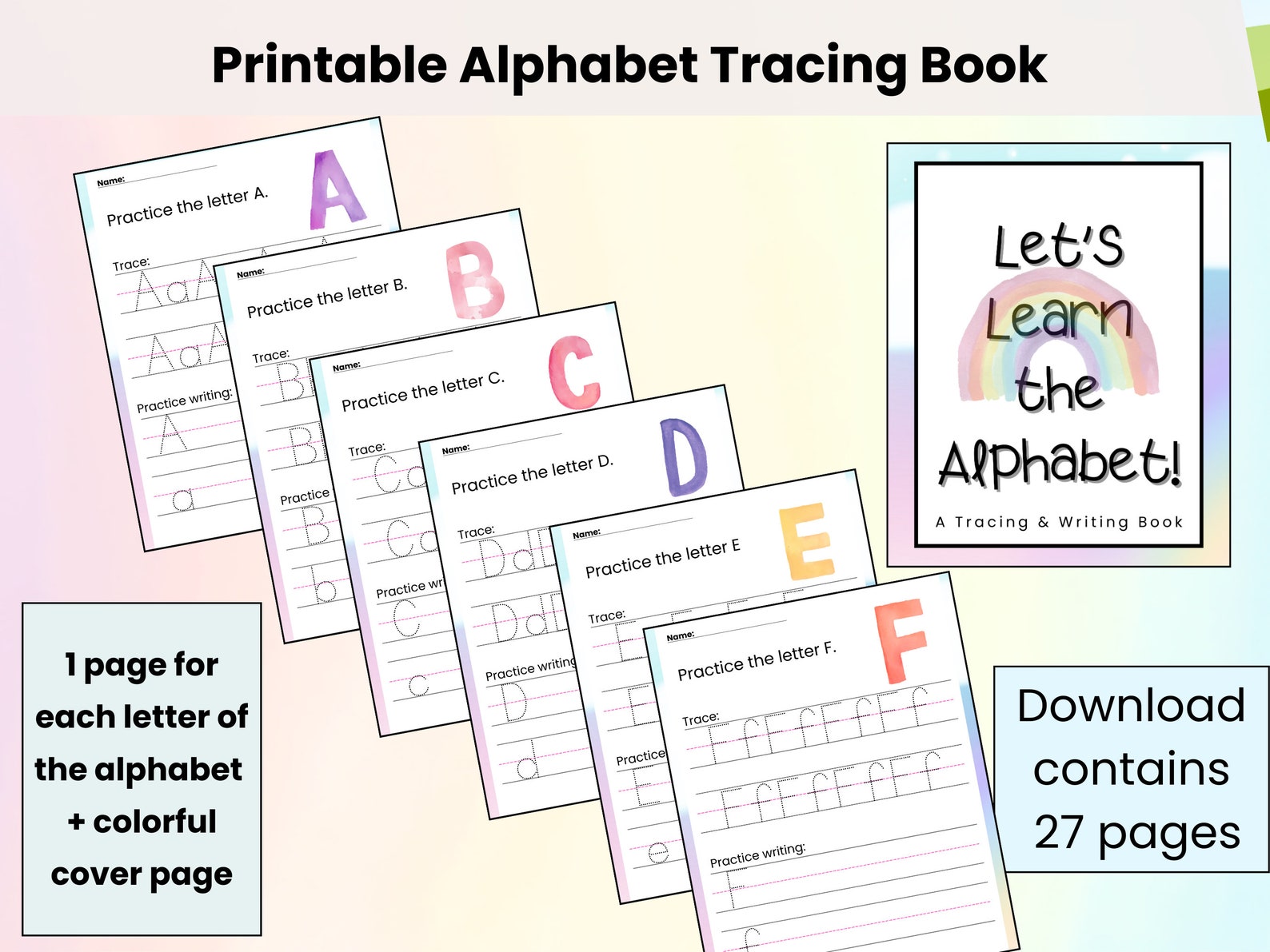 Kids Printable Alphabet Tracing Sheets | Handwriting Practice | Kids ...
