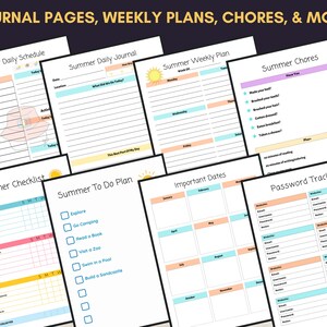 PRINTABLE SUMMER 2025 Planner Bundle for Kids | Summer Calendar ...