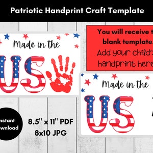 Patriotic Handprint Craft | Made in the USA | 4th of July Handprint ...