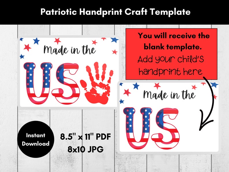 Patriotic Handprint Craft | Made in the USA | 4th of July Handprint ...