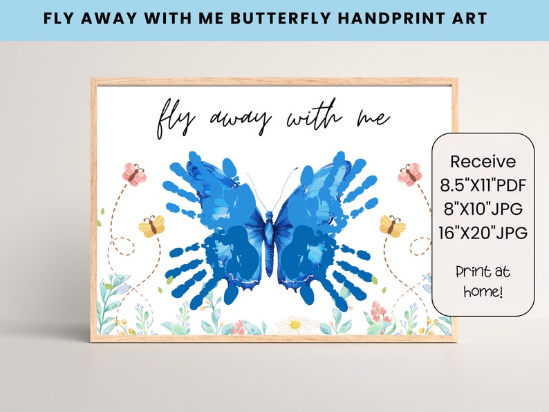 Fly Away With Me Butterfly Handprint Art | Preschool Craft Template ...