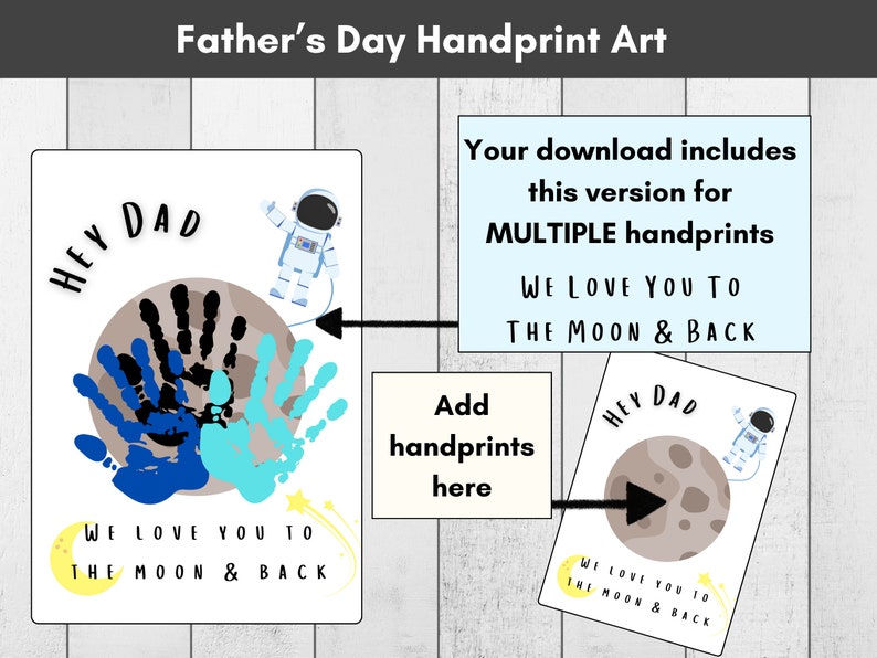 Father's Day Handprint Art | DIY Handprint Craft Printable | Father's ...