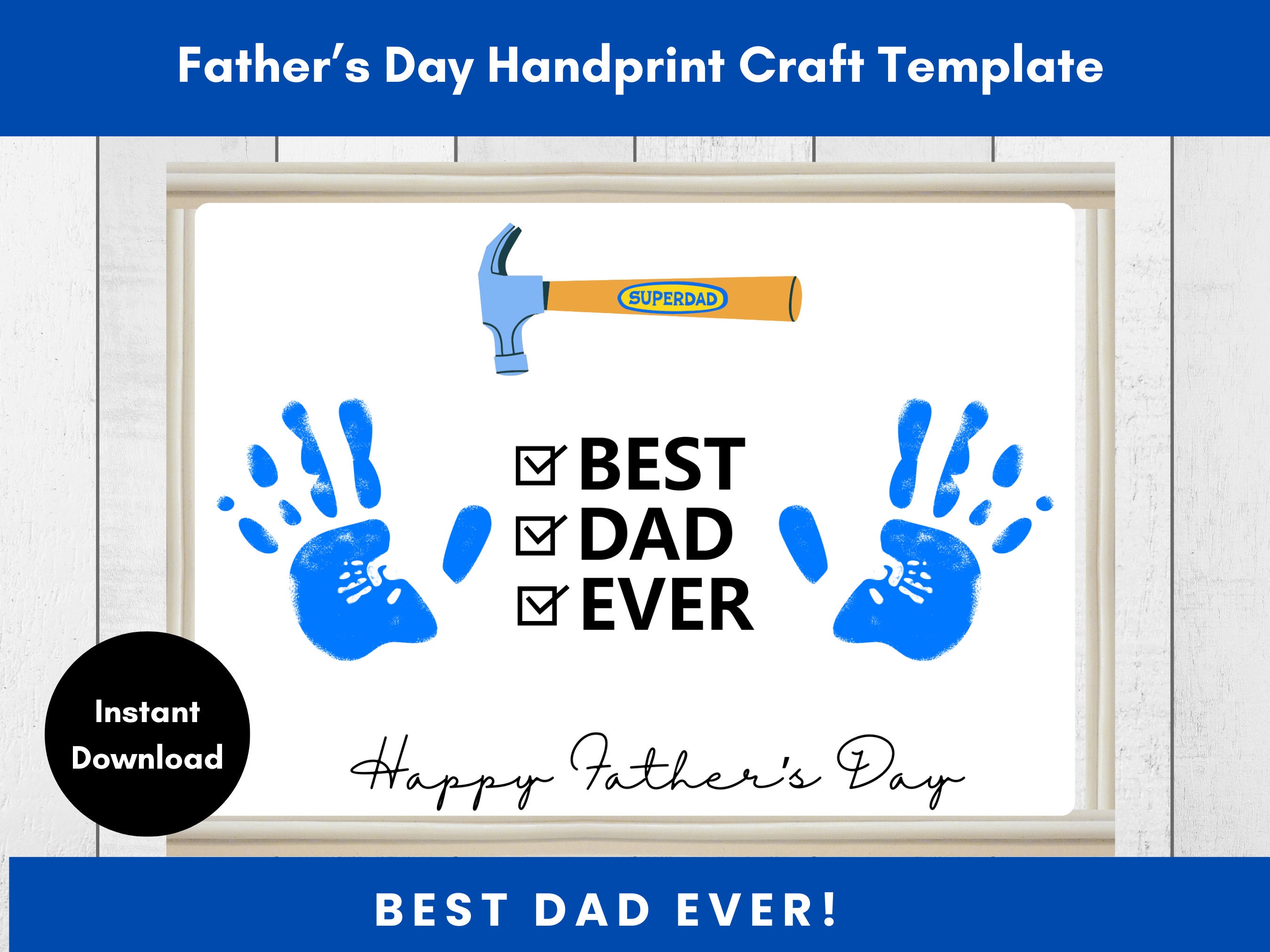 Father’s Day Handprint Art | DIY Handprint Craft Printable | Father’s ...