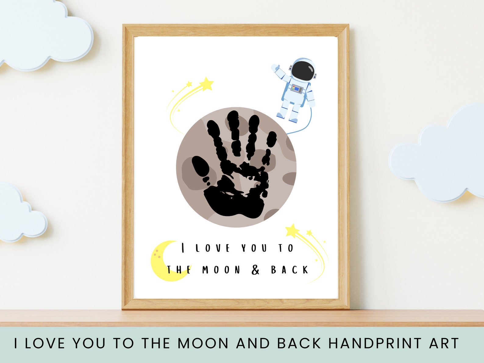 I Love You to the Moon and Back Handprint Art | Preschool Craft ...
