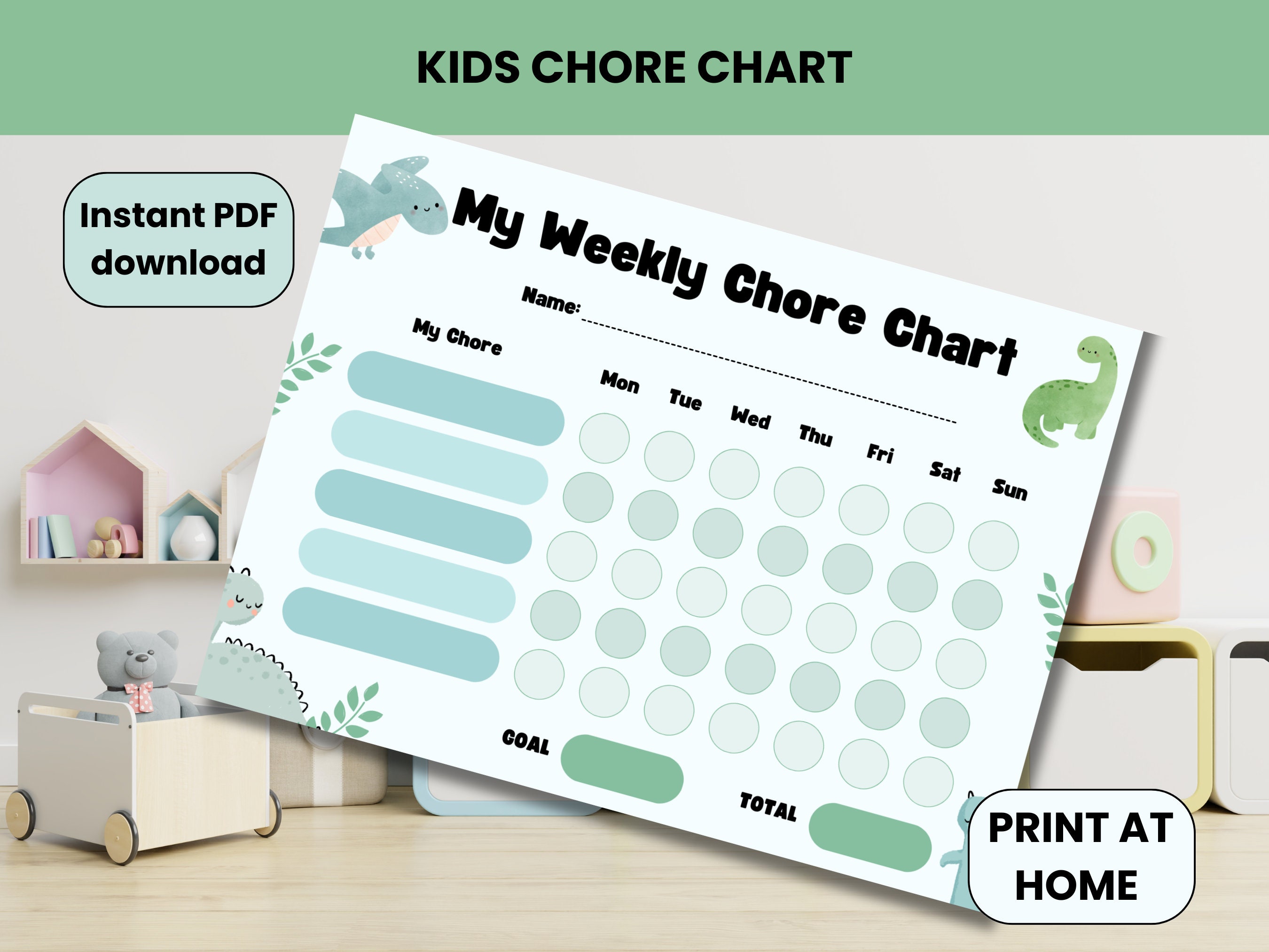 Kids Chore Chart Responsibility Chart for Kids Printable Chore Chart ...