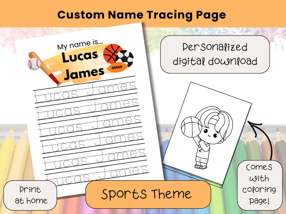 Custom Name Tracing Page | Custom Handwriting Practice Sheet | Name ...