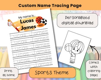 Custom Name Tracing Page | Custom Handwriting Practice Sheet | Name ...