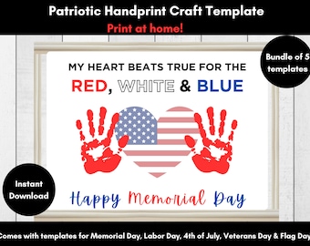 Patriotic Handprint Craft Made in the USA 4th of July Handprint ...