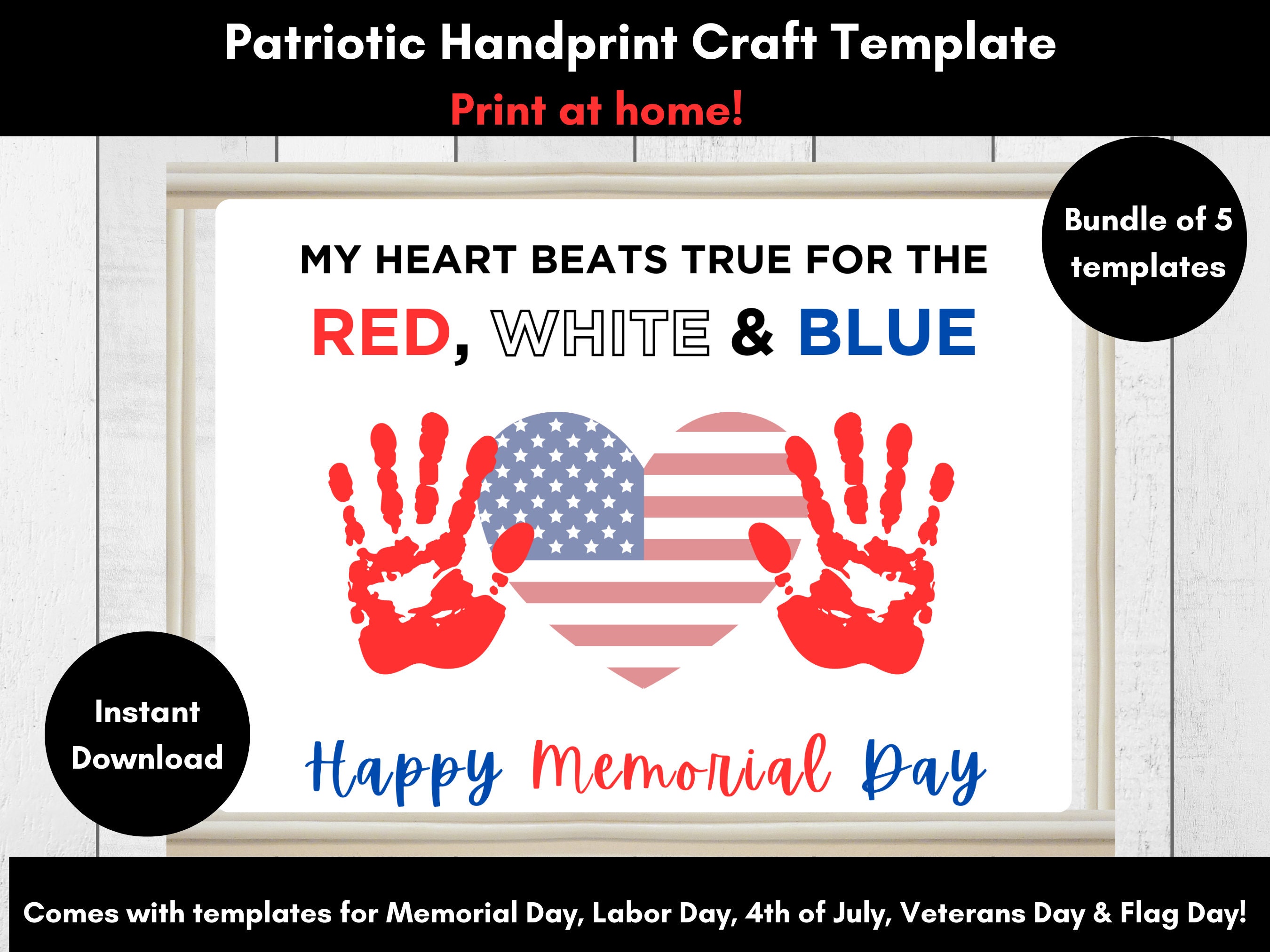 Patriotic Handprint Craft | Memorial Day Handprint | 4th of July ...