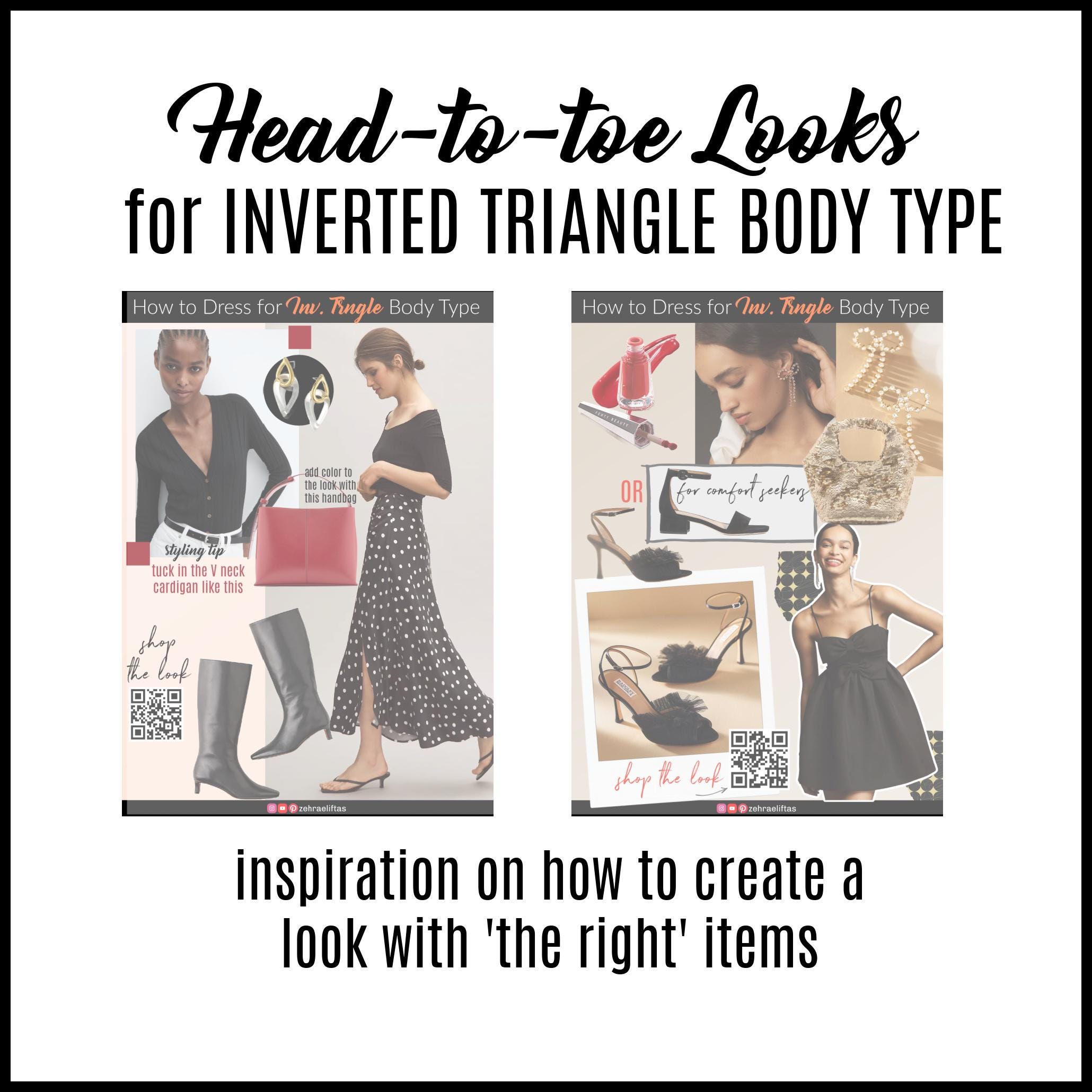 How to Dress for INVERTED TRIANGLE Body Type Analysis, Inverted ...