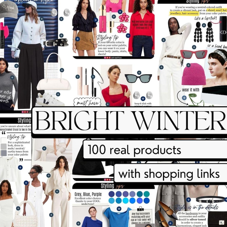 BRIGHT WINTER Color Palette, Makeup & Style Guide by Personal Stylist ...