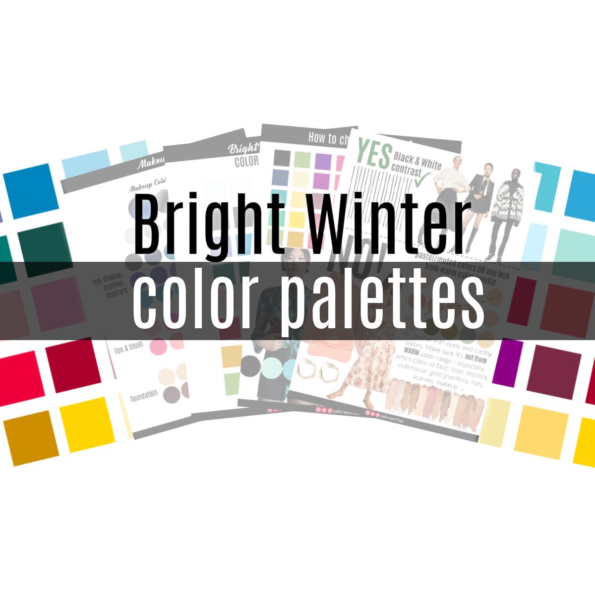 BRIGHT WINTER COLOR Palette, Makeup Palette and Style Guide for Bright ...