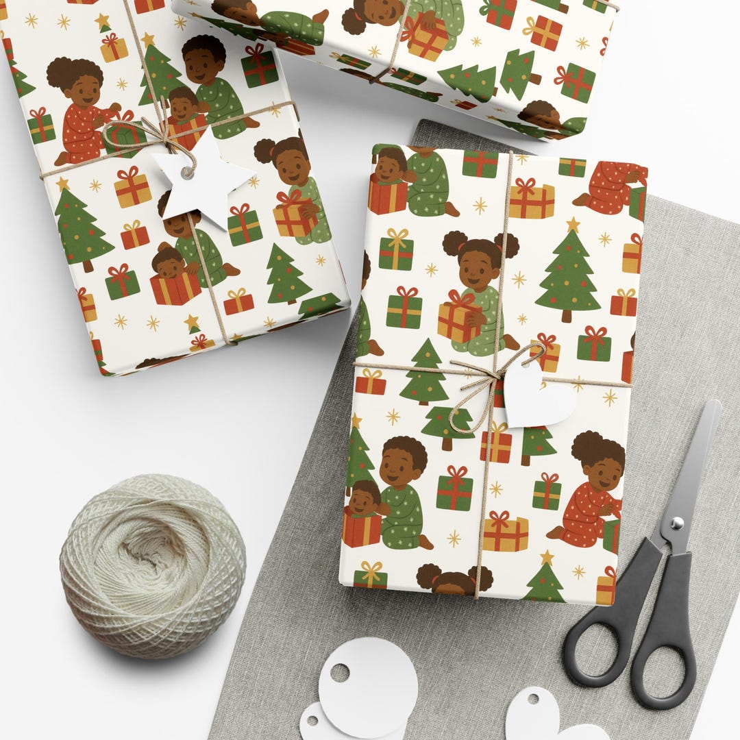 African American Children's Gift Wrap | Multicultural Holiday ...