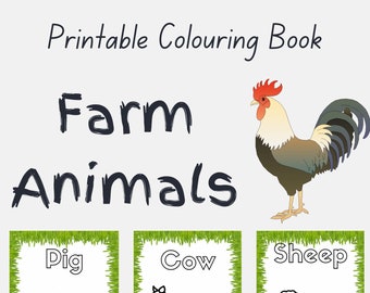 Farm Animal Colouring Pages for Kids | 5 Printable Sheets | Instant ...