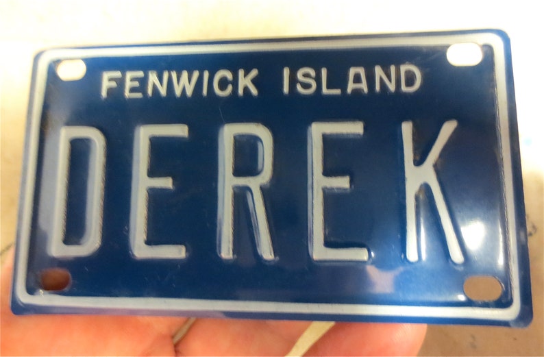 Derek Name Plate Bike License Plate Bike ID Plate Fenwick - Etsy
