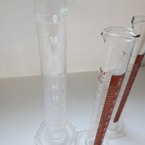 Lab Graduated Measuring Vials - Vintage 50s KIMAX Laboratory Vials ...