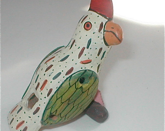 Vintage Peruvian Clay Whistle Bird Pottery Figurine - Fancy Musical ...