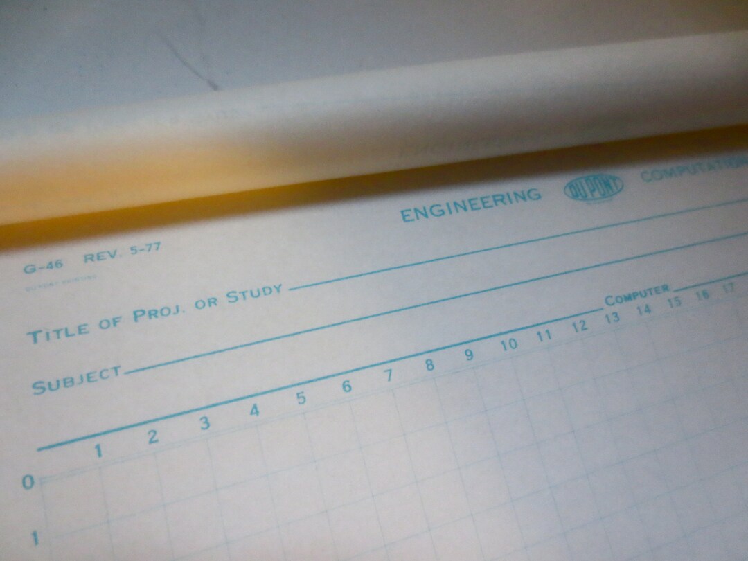 Dupont Company Worksheet Pad Vintage 1960s Company Gridded Engineering ...
