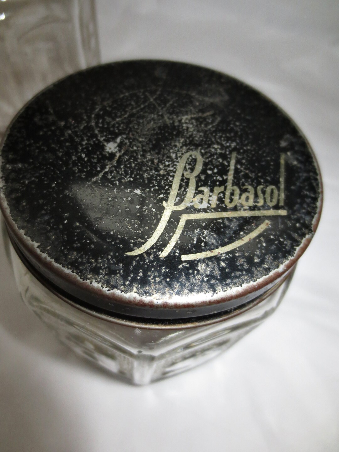 Two Old Barbasol Jars - Vintage 1940s - Heavily Embossed Jars With ...