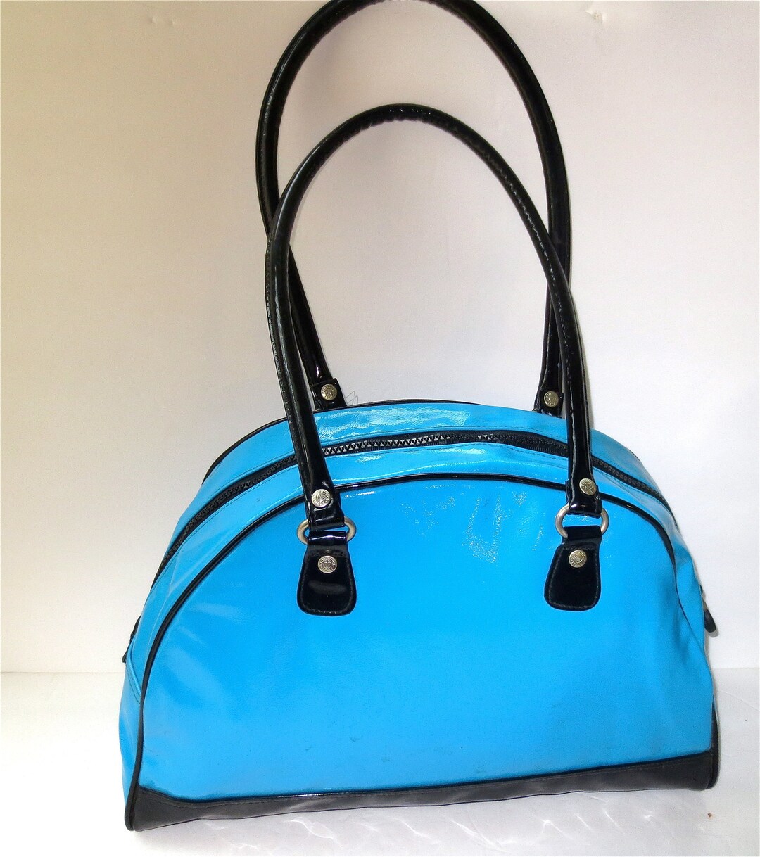 Fiorucci on the Move Gym Bag Purse - Italian - Turquoise Black ...