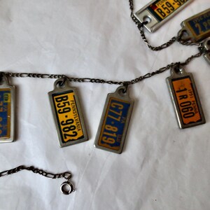 Vintage License Plate Charm Necklace - Assembled From Vintage 1950s ...