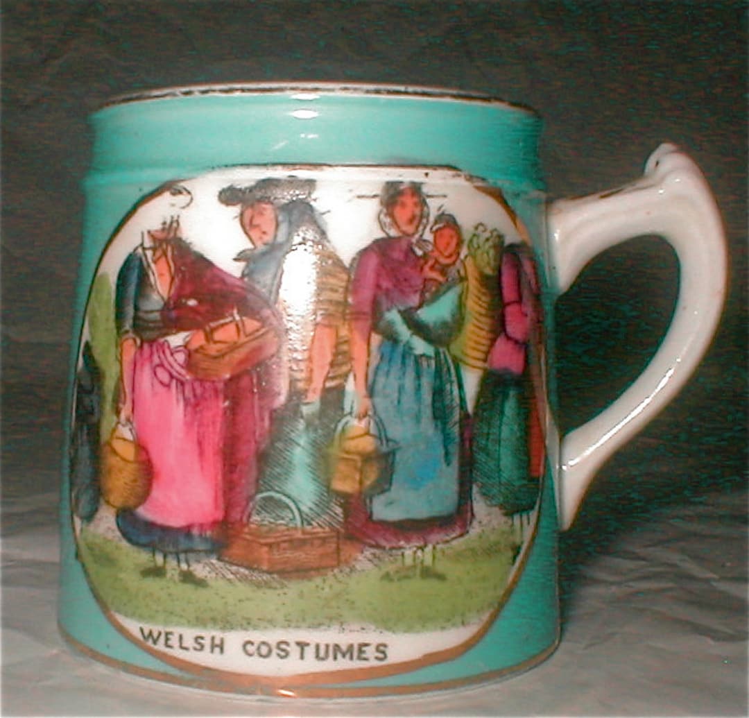 Welsh Costumes Souvenir China Cup - Vintage 1960s Souvenir of Wales ...
