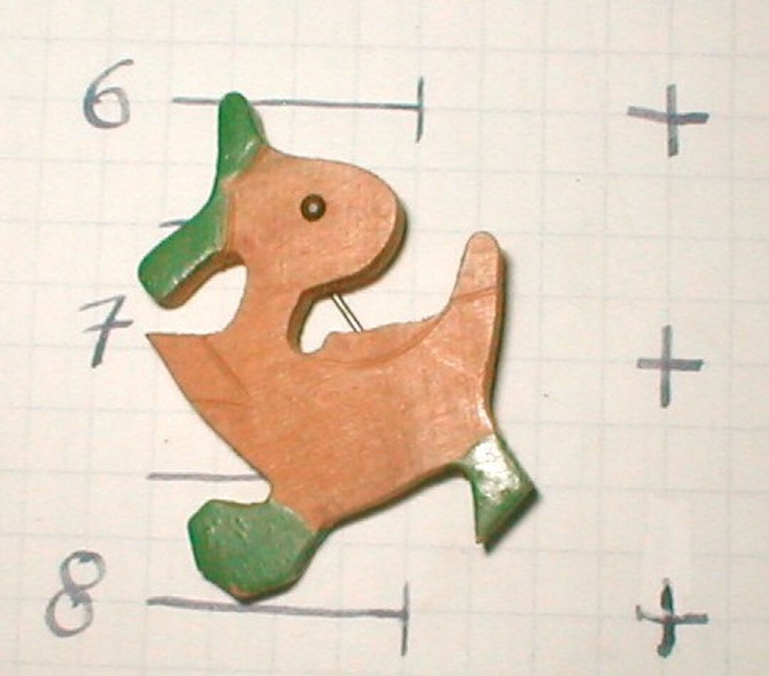 Vintage Wooden Pin - Ducky Dear - Hand Made Brooch - Folk Art - Etsy