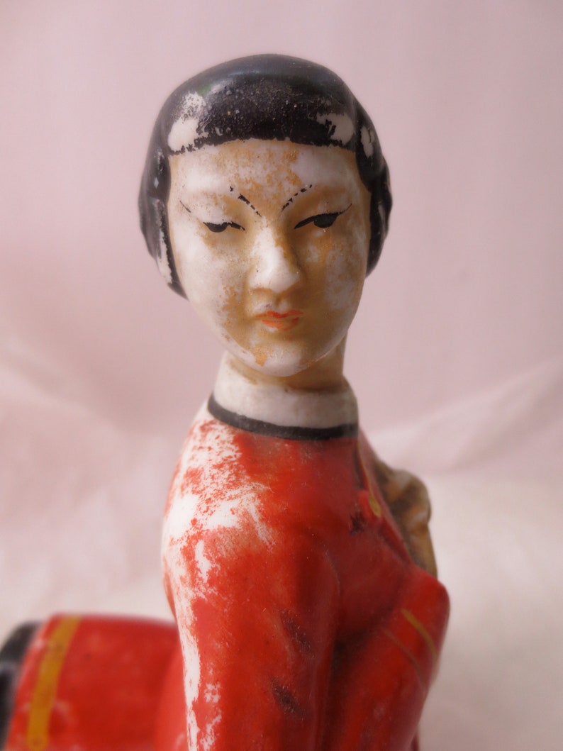 Vintage Porcelain Chinese Maiden Unusual Asian Figurine | Etsy