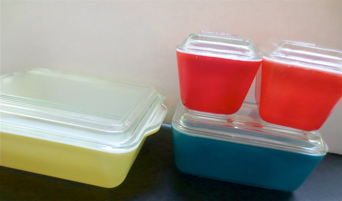 Pyrex Primary Colors Set of 4 All Dishes Have Lids - Etsy
