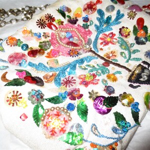 Bejeweled Linen Purse - Kiss Frame Structure - Vintage 1962 - Gold Tone ...