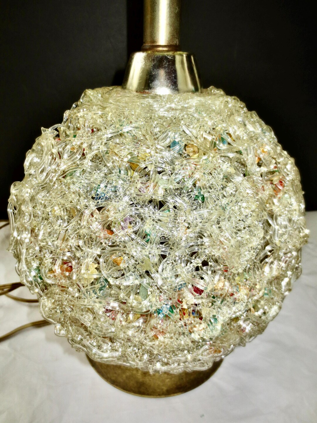 MCM Confetti and Spun Spaghetti Lamp - Mid Century Lighting - Globe ...