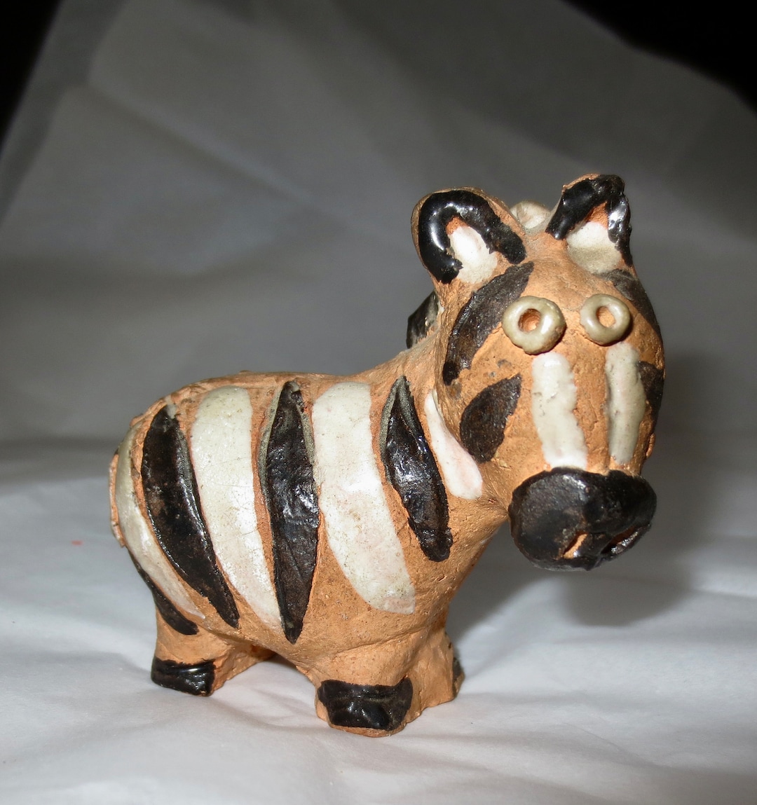 Safari ENESCO Zebra - Small Ceramic Clay Figurine - Vintage 1975 - Art ...
