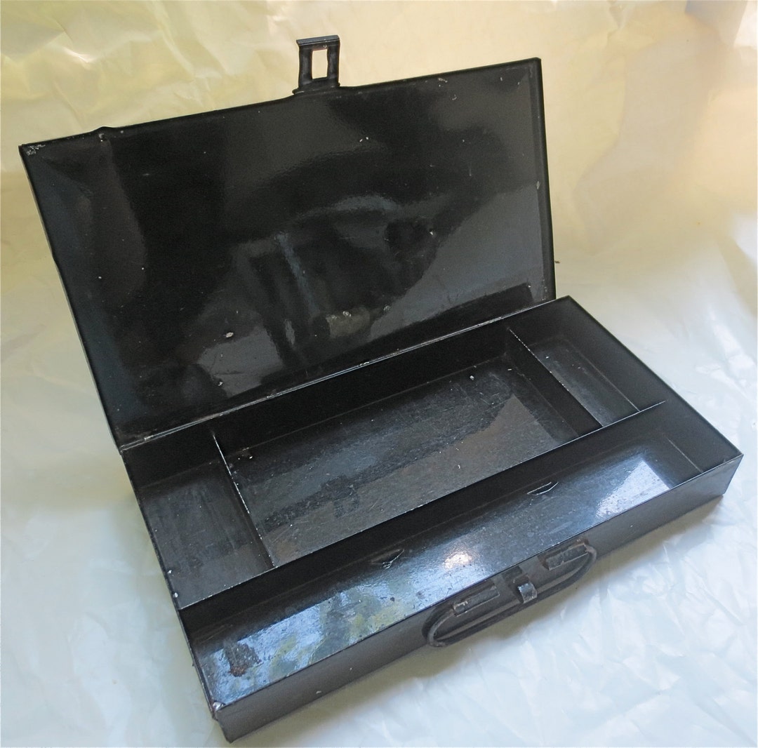 No. 5 Metal Parts Box Chippy Old Black Metal Box With 4 - Etsy