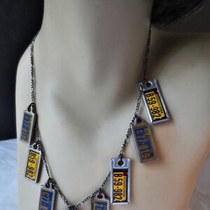 Vintage License Plate Charm Necklace - Assembled From Vintage 1950s ...