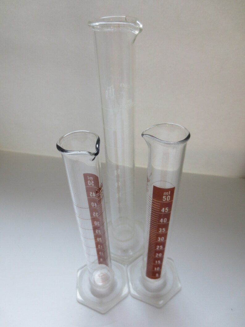 Lab Graduated Measuring Vials - Vintage 50s KIMAX Laboratory Vials ...