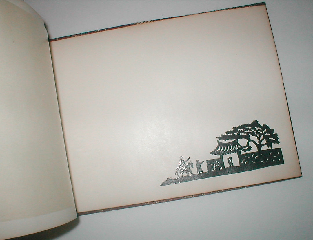Vintage Folk Art Cut Paper Book - Brocade Covered Memory Book With Hand ...