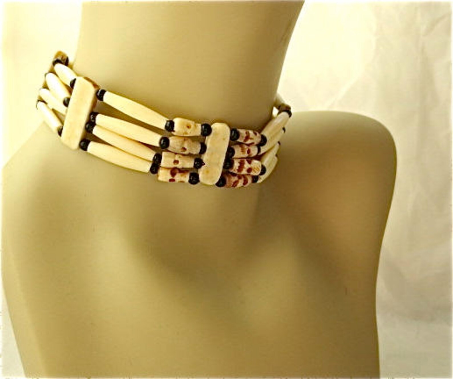 Native American Bone Pipe Bead Necklaces Choker Length Classic - Etsy