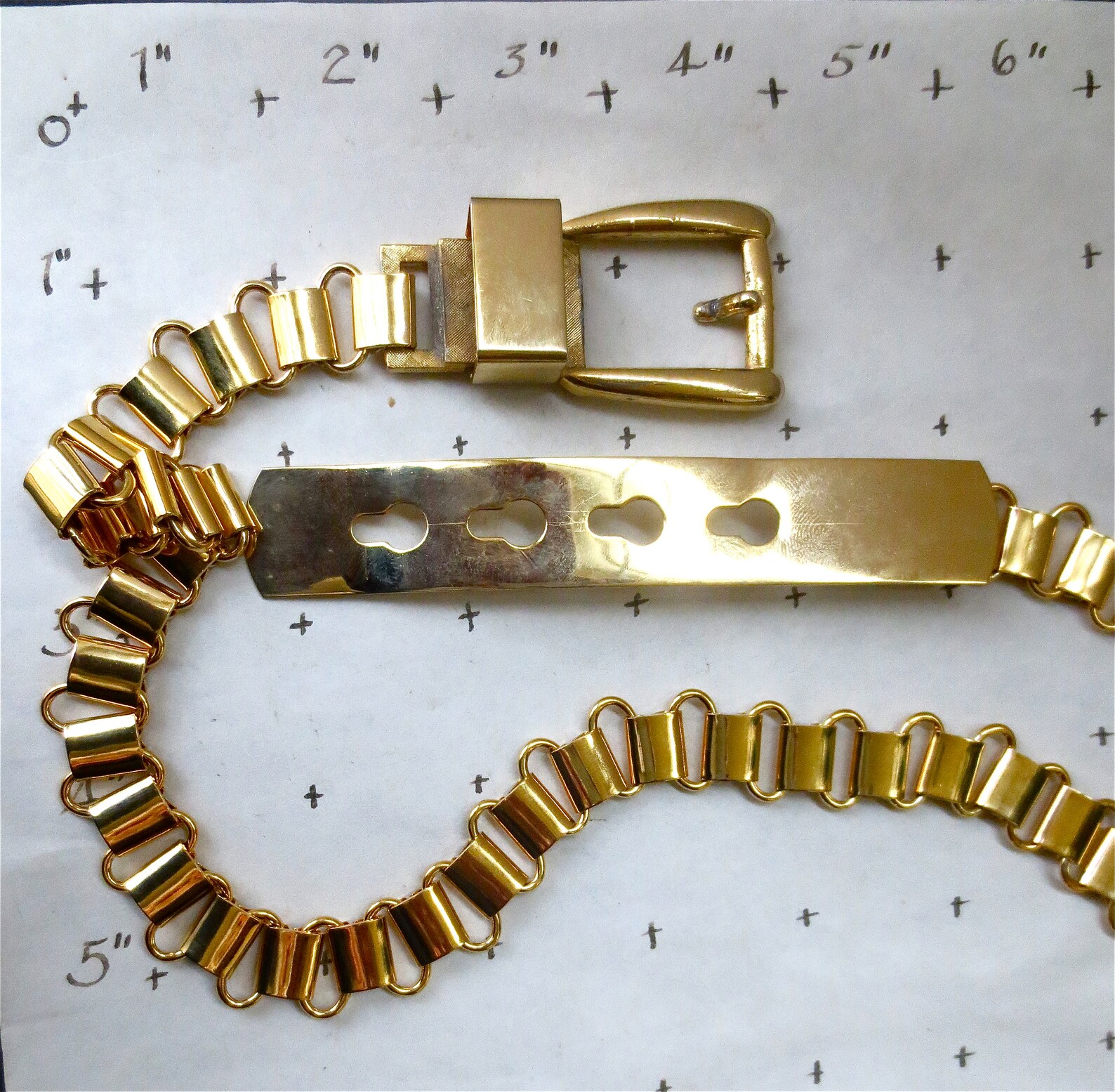 Sporty Chain Belt Vintage 1960s Belt Goldtone Buckle | Etsy