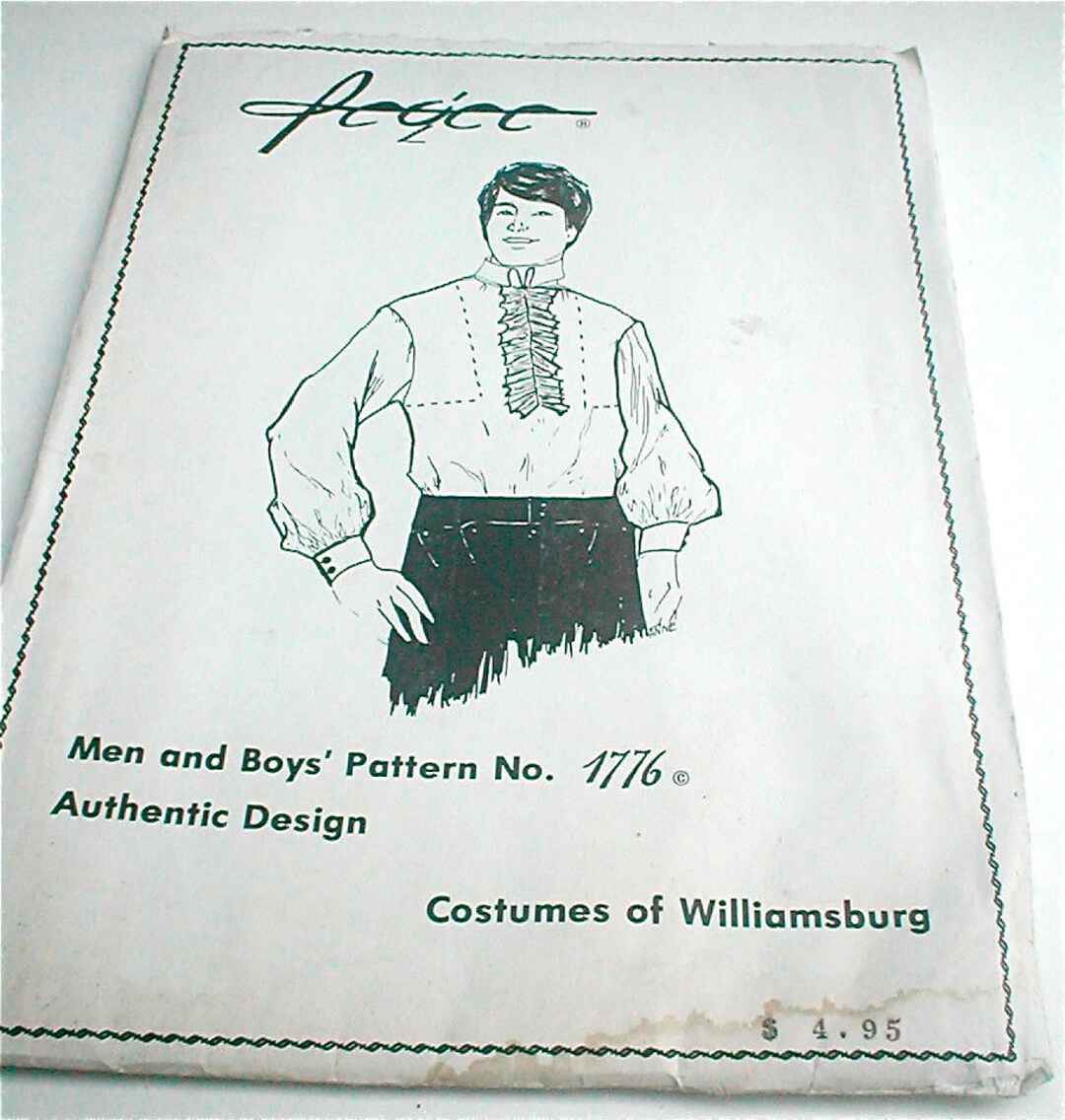 Early Colonial Shirt for Men Pattern - Vintage Williamsburg 1772 by ...