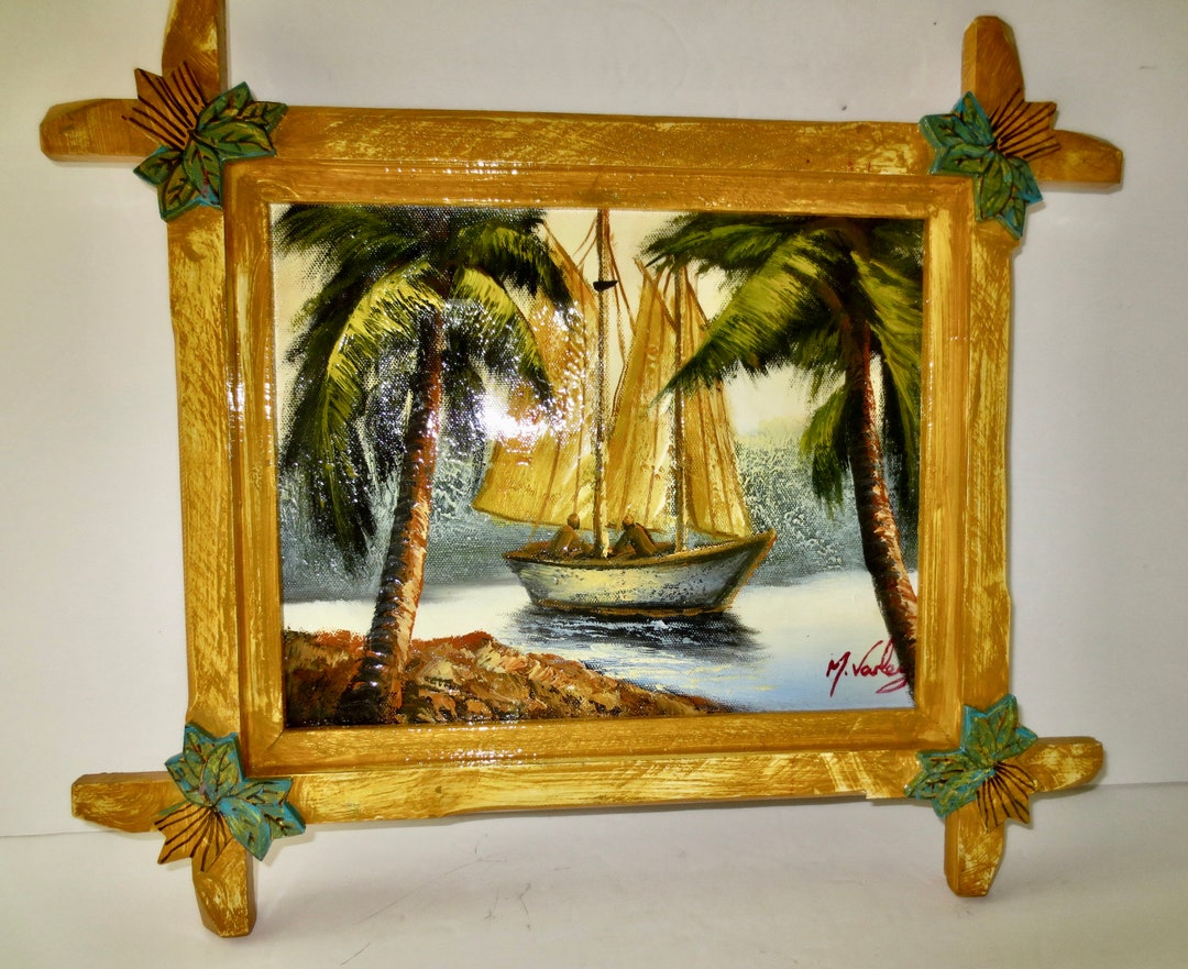 Soft Sailing Outsider Art - Original Oil Painting - Signed M. Varley ...