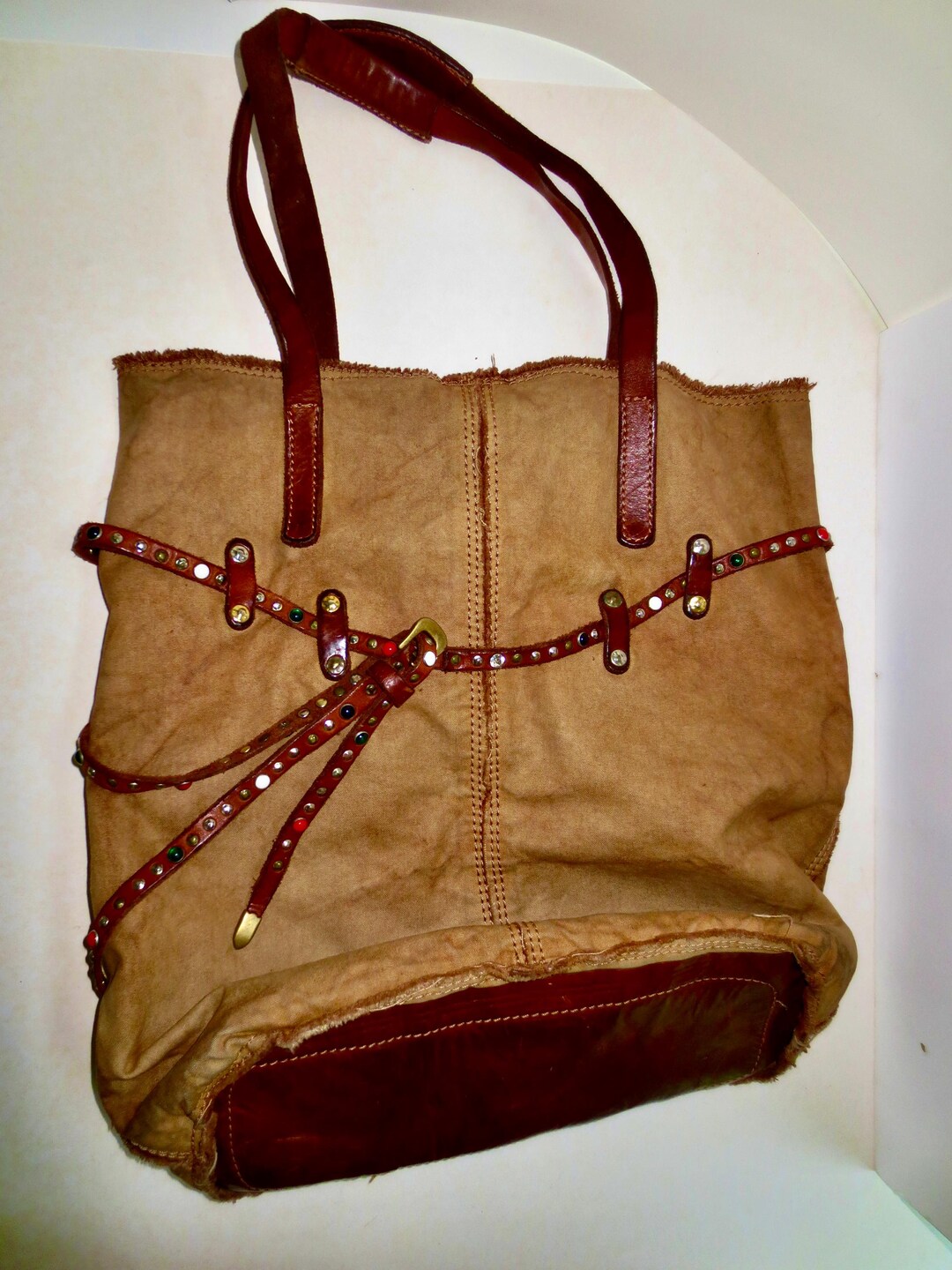 Campomaggi Market Tote - Italian Hand Made - Rustic Canvas and Leather ...